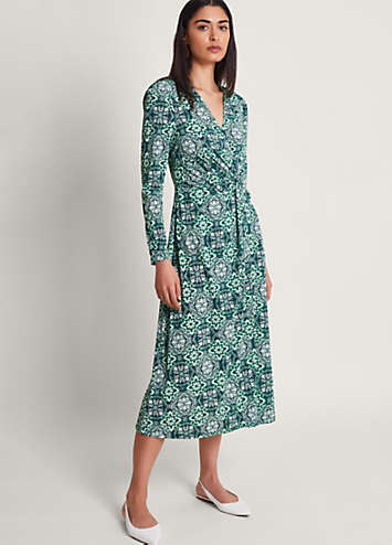 Monsoon Kit Print Wrap Dress | Kaleidoscope