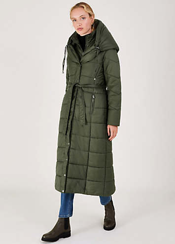 Monsoon Lorena Padded Belted Maxi Coat | Kaleidoscope