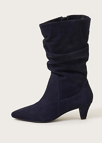 Monsoon Nina Suede Ruched Boots | Kaleidoscope