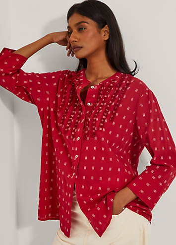 Monsoon Poppy Ruffle Print Blouse | Kaleidoscope