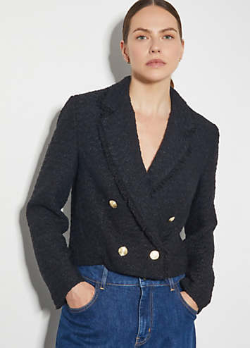 Monsoon Rubi Crop Tweed Blazer | Kaleidoscope