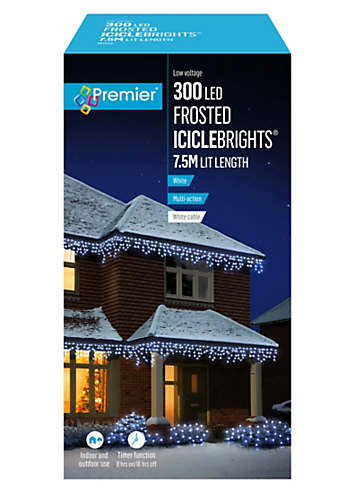 Multi Action White LED Frosted Cap Icicle Light | Kaleidoscope