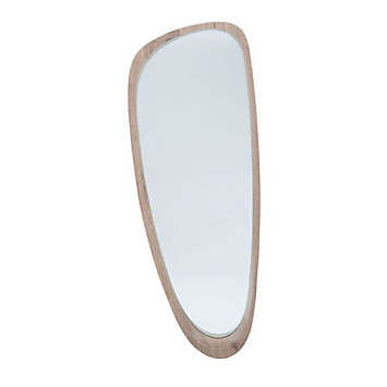 Natural Wood Veneer Teardrop Shaped Mirror | Kaleidoscope