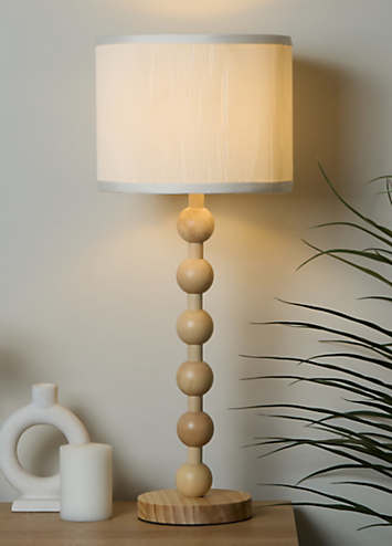 Natural Wooden Bobbin Table Lamp | Kaleidoscope