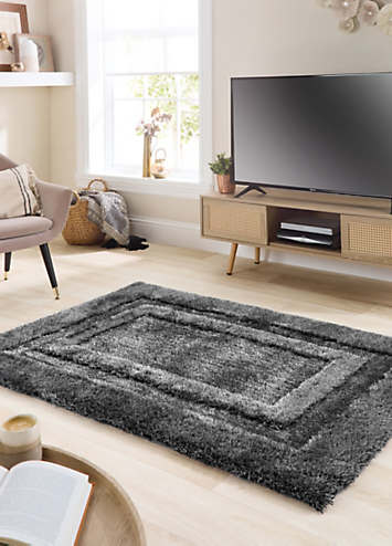 Origin Frame Border Shaggy Rug | Kaleidoscope
