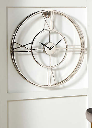 Pacific Silver Metal Double Framed Wall Clock | Kaleidoscope