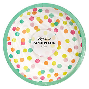 Paperchase Confetti Paper Plates- 8 Pack | Kaleidoscope