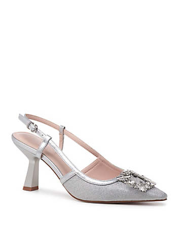 Paradox London Silver Tara Slingback Stiletto Heels | Kaleidoscope
