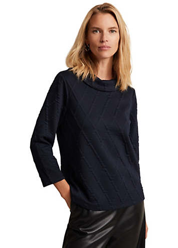 Phase Eight Alira Textured Navy Shade Top | Kaleidoscope