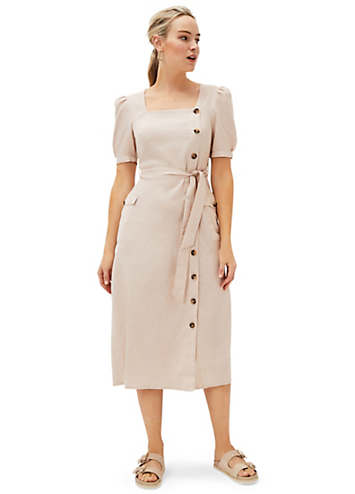 Phase Eight Elletta Square Neck Linen Dress | Kaleidoscope