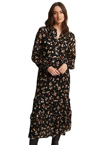 Phase Eight Karsyn Leopard Spot Textured Midi Dress | Kaleidoscope