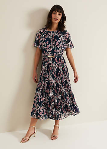 Phase Eight Kathleen Floral Pleated Midi Dress | Kaleidoscope