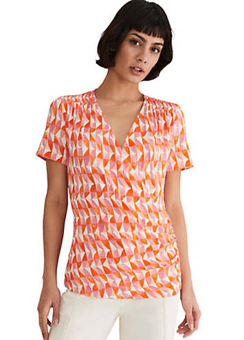 Phase Eight Loicia Geo Wrap Top | Kaleidoscope