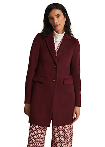 Phase Eight Lydia Dark Red Wool Smart Coat | Kaleidoscope