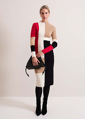 Phase Eight Nancy Colourblock Column Midi Dress | Kaleidoscope