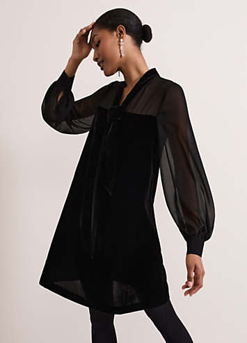 Phase Eight Seraphine Black Velvet Tunic Dress | Kaleidoscope