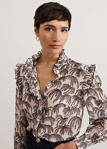 Phase Eight Serena Frill Blouse | Kaleidoscope