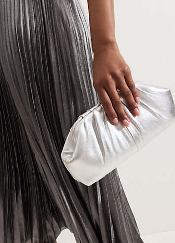 Phase Eight Silver Clutch Bag | Kaleidoscope