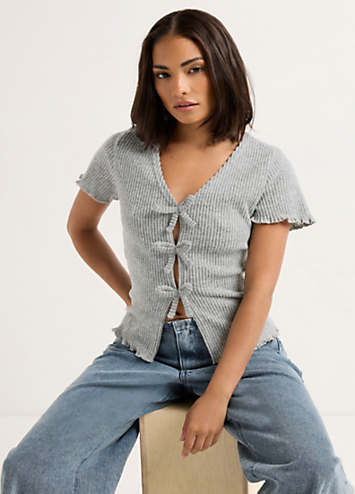 PixieGirl Petite Soft Touch Bow Front Top | Kaleidoscope