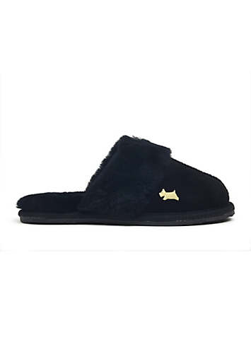 Radley London Black Chelsea Creek Shearling Mule Slippers | Kaleidoscope