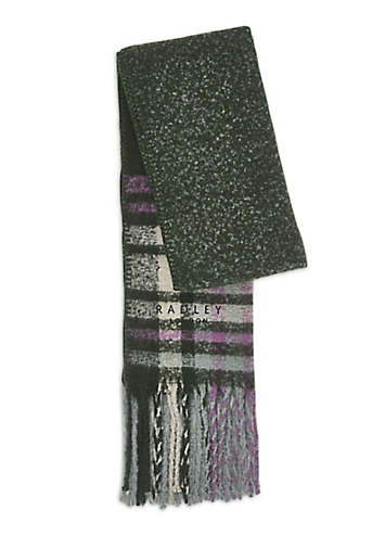 Radley London Fluffy Check Eucalyptus Scarf | Kaleidoscope