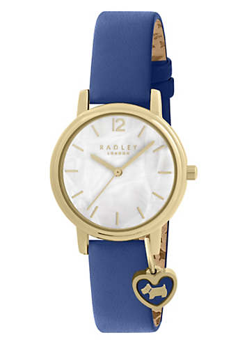 Radley London Gold Plated Sapphire Blue Leather Strap Watch | Kaleidoscope