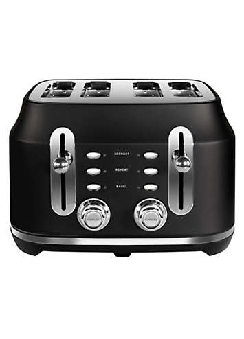 Rangemaster RMCL4S201BK Classic 4 Slice Toaster - Matt Black | Kaleidoscope