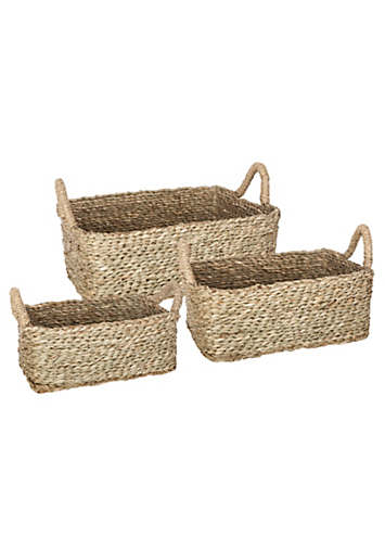 Rectangular Set of 3 Natural Baskets | Kaleidoscope