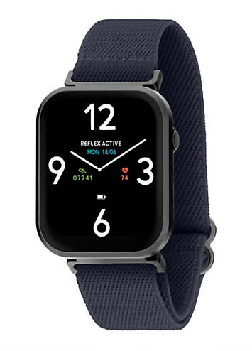 Reflex Active Series 37 Titanium Blue Grey Strap Smart Calling Watch ...
