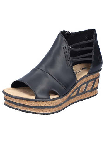 Rieker Zip Detail Wedge Sandals | Kaleidoscope