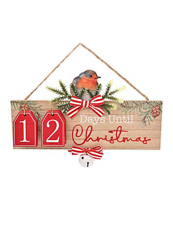 Robin Countdown to Christmas Plaque | Kaleidoscope