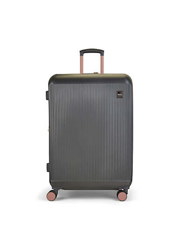 Rock Luggage Aria Large Charcoal & Rose Gold Suitcase | Kaleidoscope