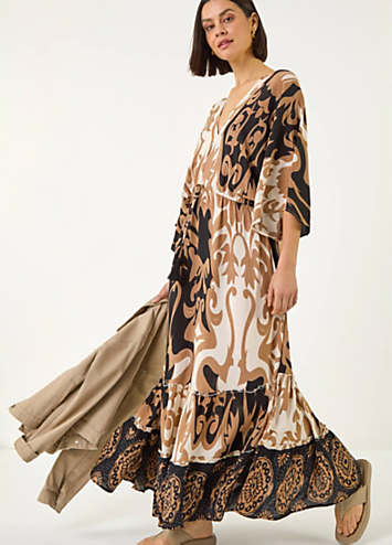 Roman Boho Border Print Maxi Dress | Kaleidoscope