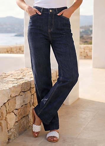 Roman Cotton Blend Wide Leg Stretch Jeans | Kaleidoscope