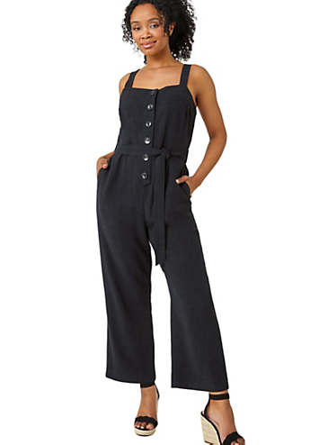Roman Originals Petite Sleeveless Linen Blend Jumpsuit | Kaleidoscope