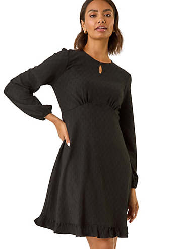 Roman Textured Spot Keyhole Dress | Kaleidoscope