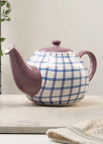 SIIP Gingham 6 Cup Teapot Purple | Kaleidoscope