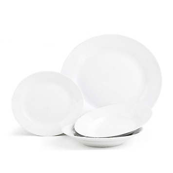 Sabichi 12 Piece Day to Day White Porcelain Dinner Set | Kaleidoscope