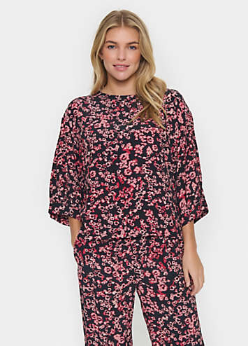 Saint Tropez Jeah SZ Three-Quarter Sleeve Loose Fit Blouse | Kaleidoscope