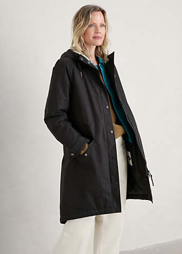 Seasalt Cornwall Black Plant Hunter Waterproof Coat | Kaleidoscope