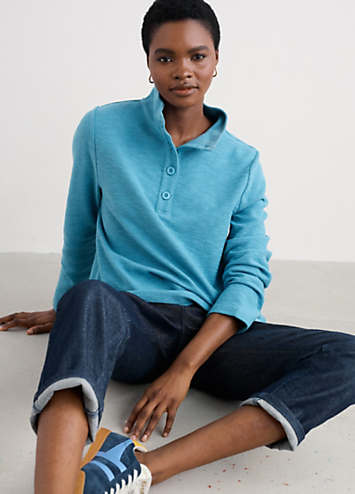 Seasalt Cornwall Blue Last Boat Sweatshirt | Kaleidoscope