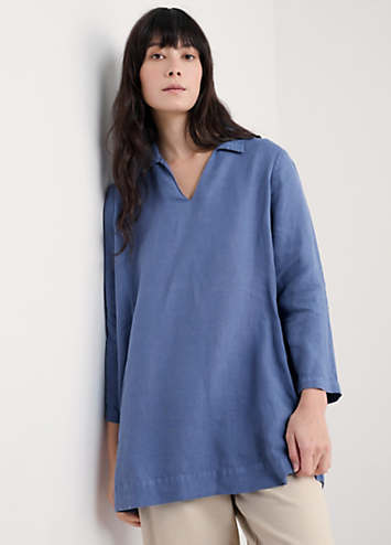 Seasalt Cornwall Blue Shallow Layers Linen Tunic | Kaleidoscope