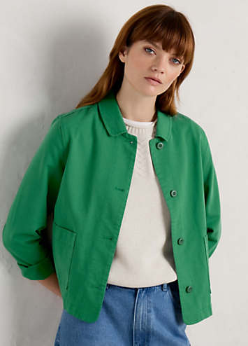 Seasalt Cornwall Green Collared Coombe Lane Jacket | Kaleidoscope