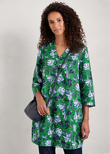 Seasalt Cornwall Green Curves Flow V-Neck Tunic | Kaleidoscope