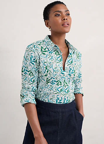 Seasalt Cornwall Green Larissa Organic Cotton Shirt | Kaleidoscope