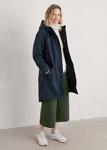 Seasalt Cornwall Navy Plant Hunter Waterproof Coat | Kaleidoscope