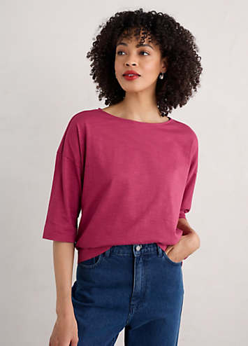 Seasalt Cornwall Pink Tremayne Quay Jersey Top | Kaleidoscope