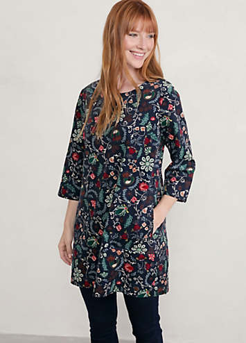 Seasalt Cornwall Port Gaverne Needlecord Tunic - Navy | Kaleidoscope