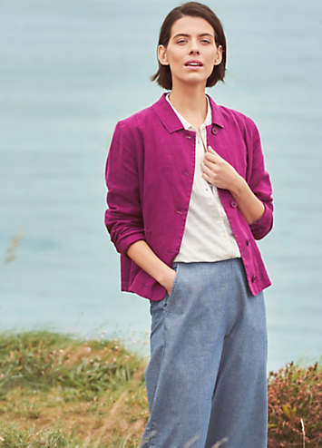 Seasalt Cornwall Purple Arame Linen Jacket | Kaleidoscope