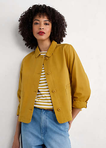 Seasalt Cornwall Yellow Coombe Lane Cotton Jacket | Kaleidoscope